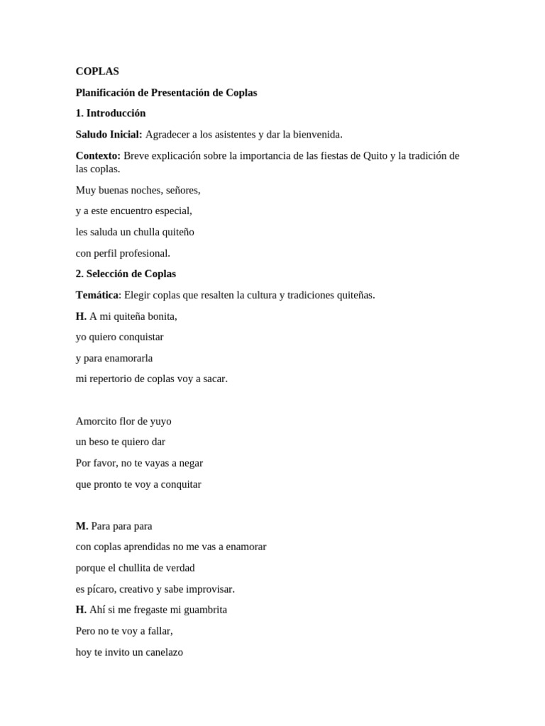 Coplas Quiteña Bonita | PDF