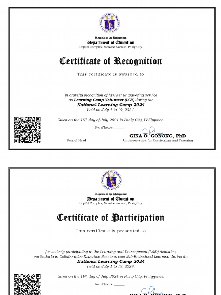 Certificate - of - Recognition NLC | PDF