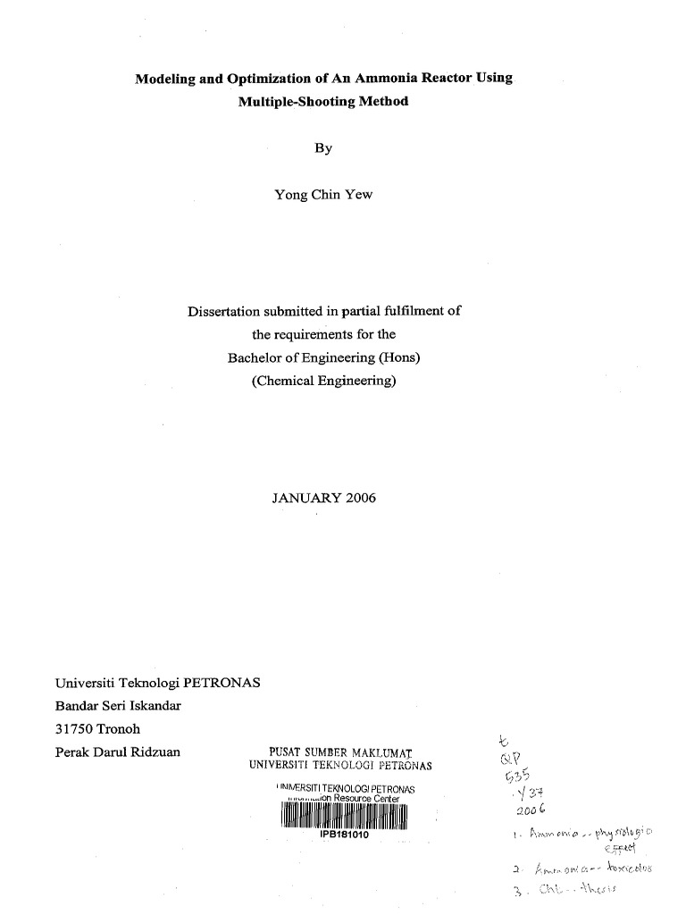 2006 - Modeling and Optimization of An Ammonia Reactor Using Multiple ...