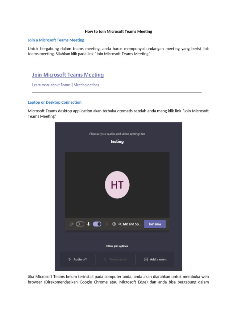 How To Join Microsoft Teams Meeting | PDF