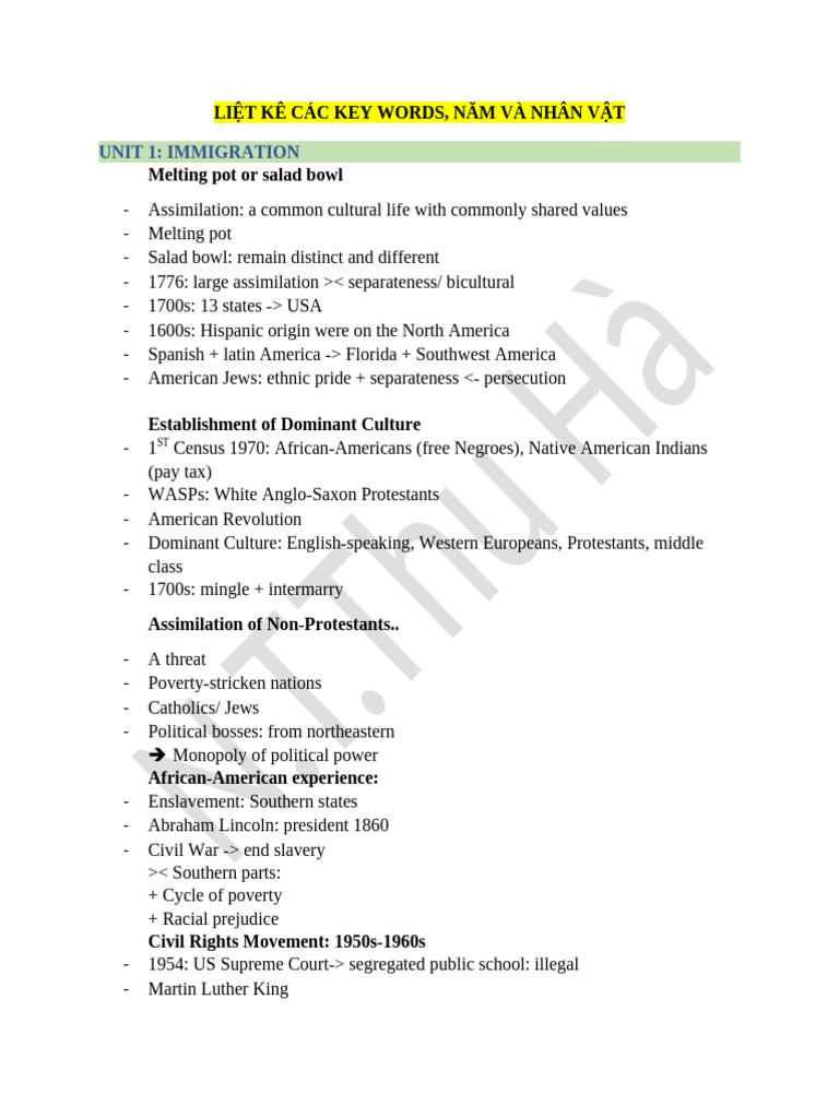 VHM LIỆT KÊ CÁC KEY WORDS 23 24 | PDF | The United States | Society Of ...