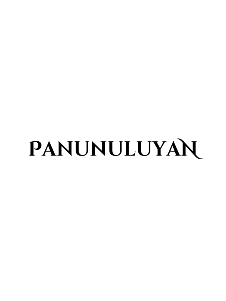 Panunuluyan 1 | PDF