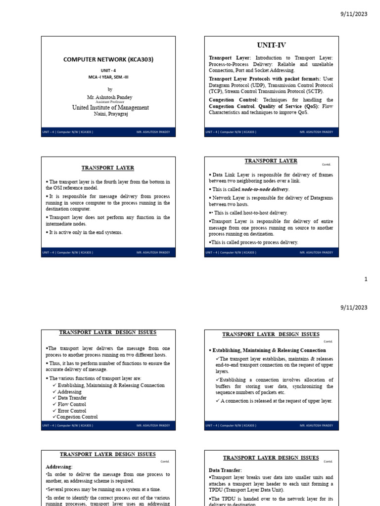 UNIT-4-CN | PDF | Port (Computer Networking) | Transmission Control Protocol