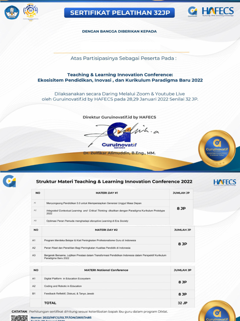 Teaching & Learning Innovation Conference - Hafcs | PDF