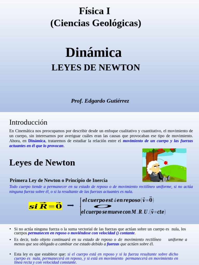 Dinámica y Leyes de Newton | PDF | Fuerza | Las leyes del movimiento de ...