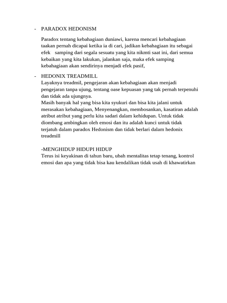 Paradox Hedonism | PDF