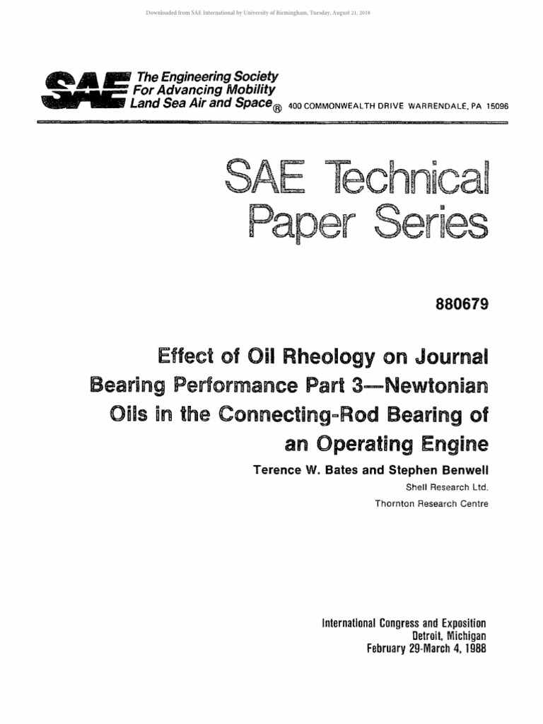Effect of oil Rheology on Journal Bearing Performance Part 3 Newtonian ... Effect of oil Rheology on Journal Bearing Performance Part 3 Newtonian ...