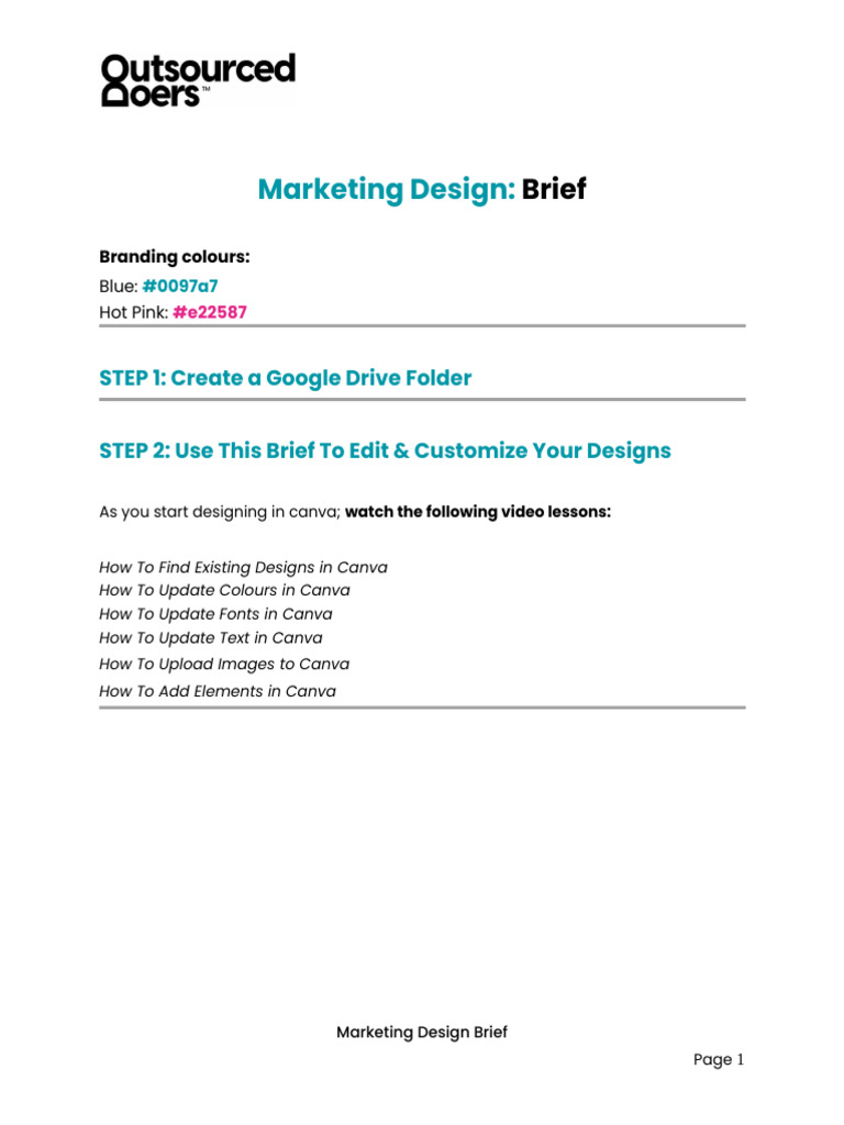 Marketing Design Brief Overview | PDF | Computing | Software