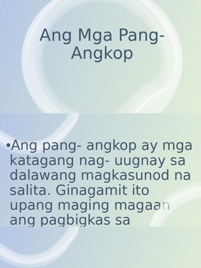 Ang Mga Pang-Angkop | PDF