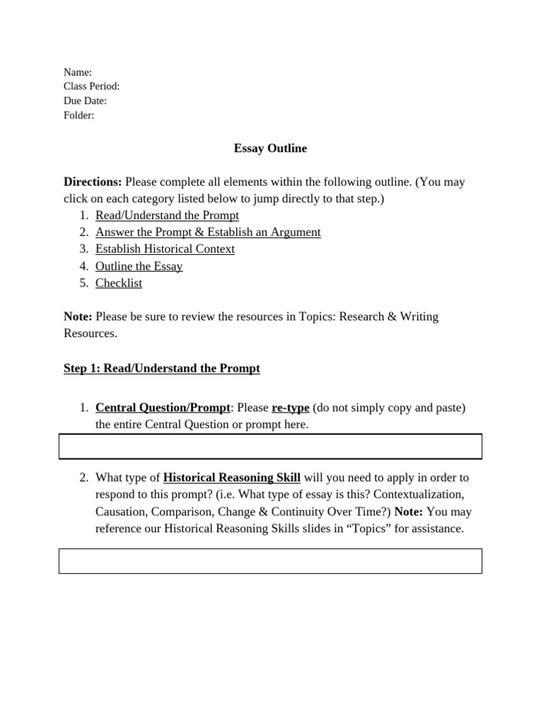 Essay Outline | PDF | Essays | Thesis