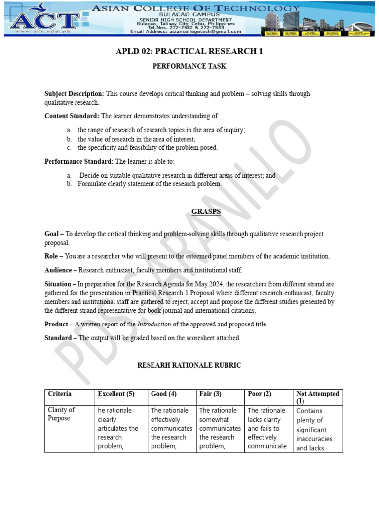 Apld 02 - Midterm Performance Task | PDF | Critical Thinking | Methodology