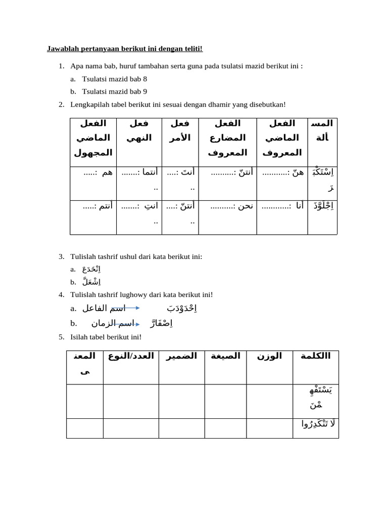 SHARAF KELAS 3 DAUR 1 2024-2025 | PDF