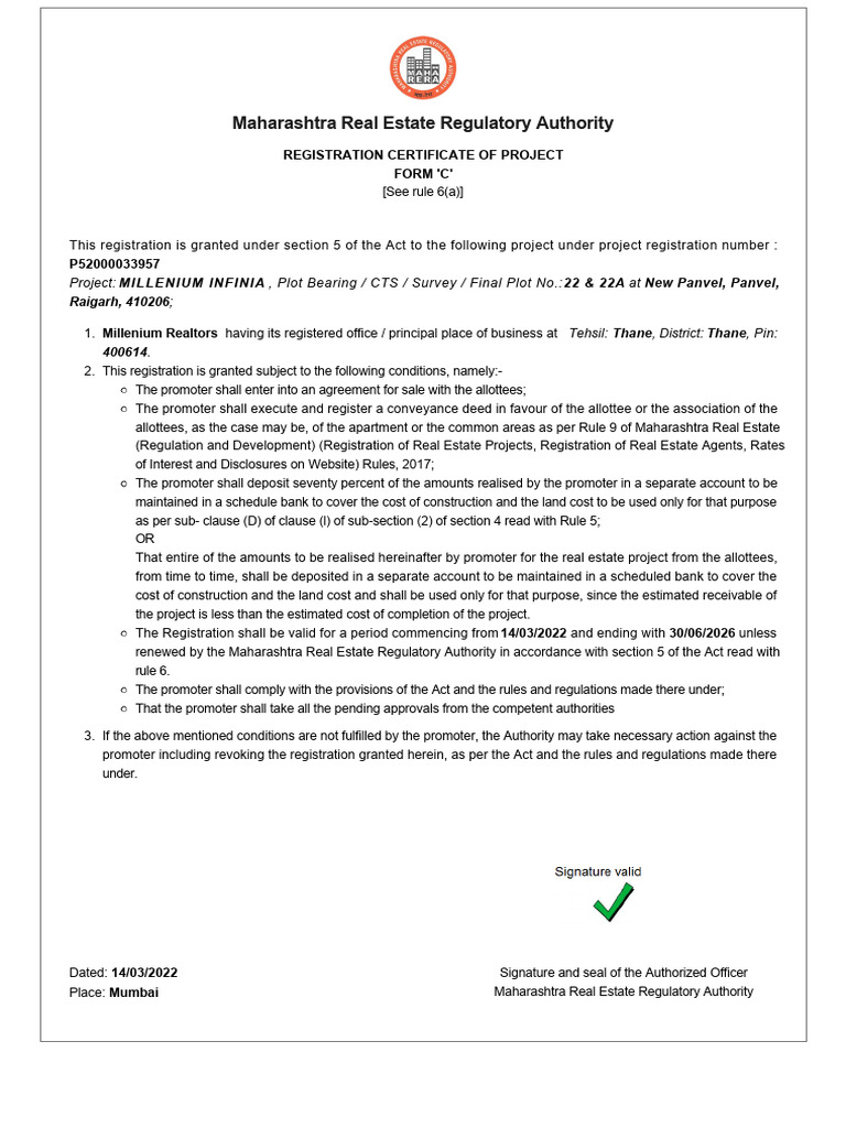 Millenium Infinia | PDF | Legal Documents | Civil Law (Common Law)