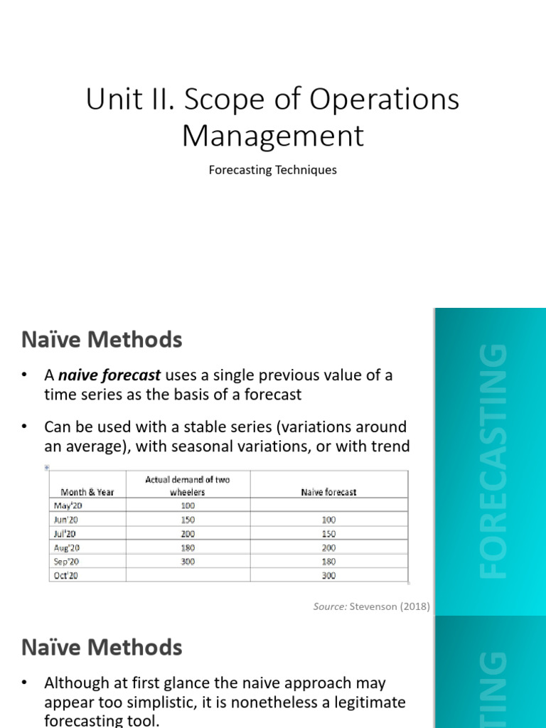 Forecasting Techniques in Operations Management | PDF | Forecasting ...