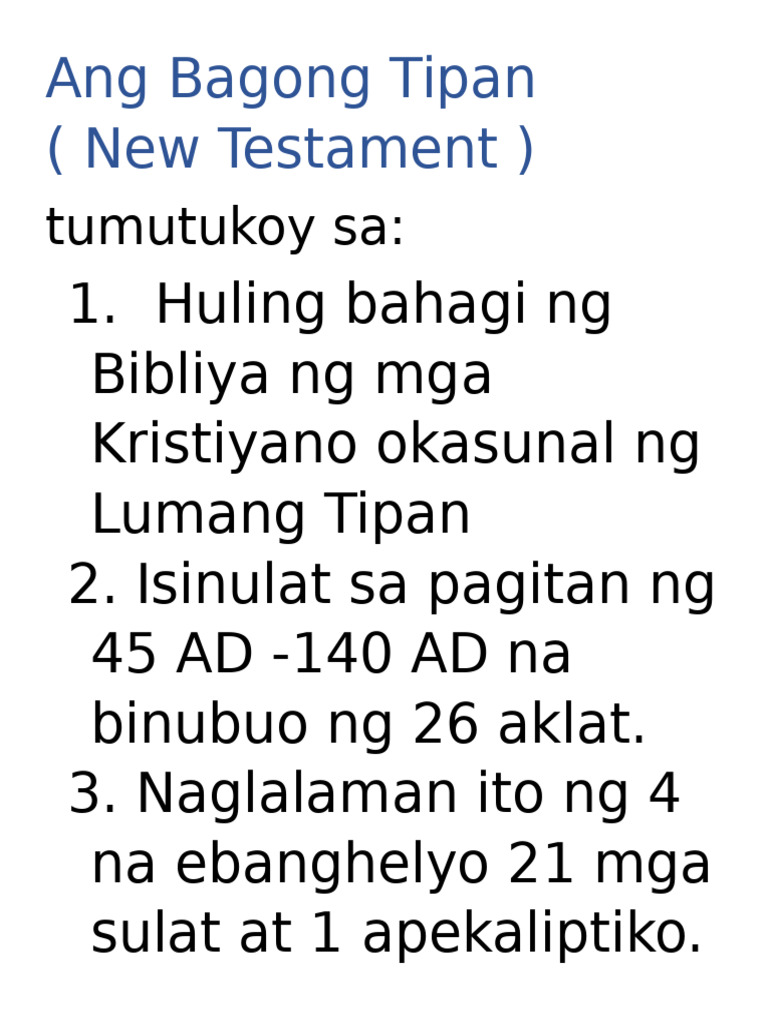 Ang Bagong Tipan | PDF