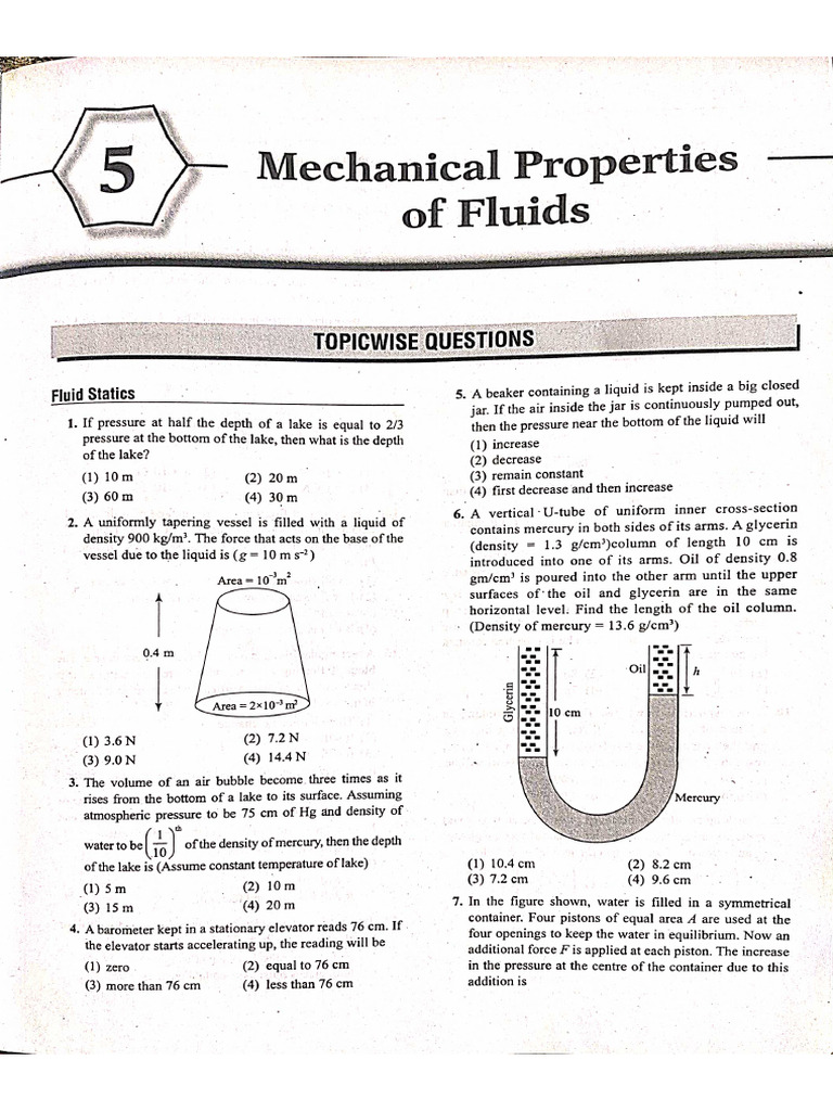 Cengage DPP Phy 05 MechPropOfFluids | PDF