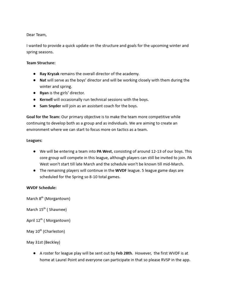 Parent Meeting Recap | PDF