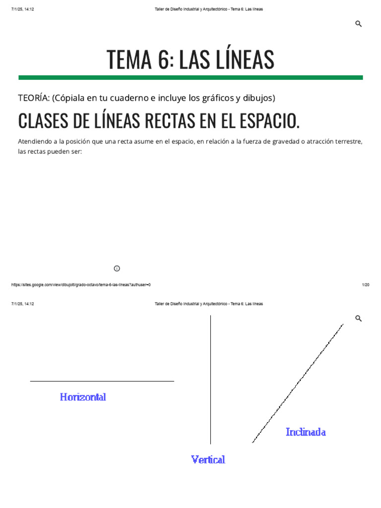 Tema 6 - Las Líneas | PDF | Espacio | Curva