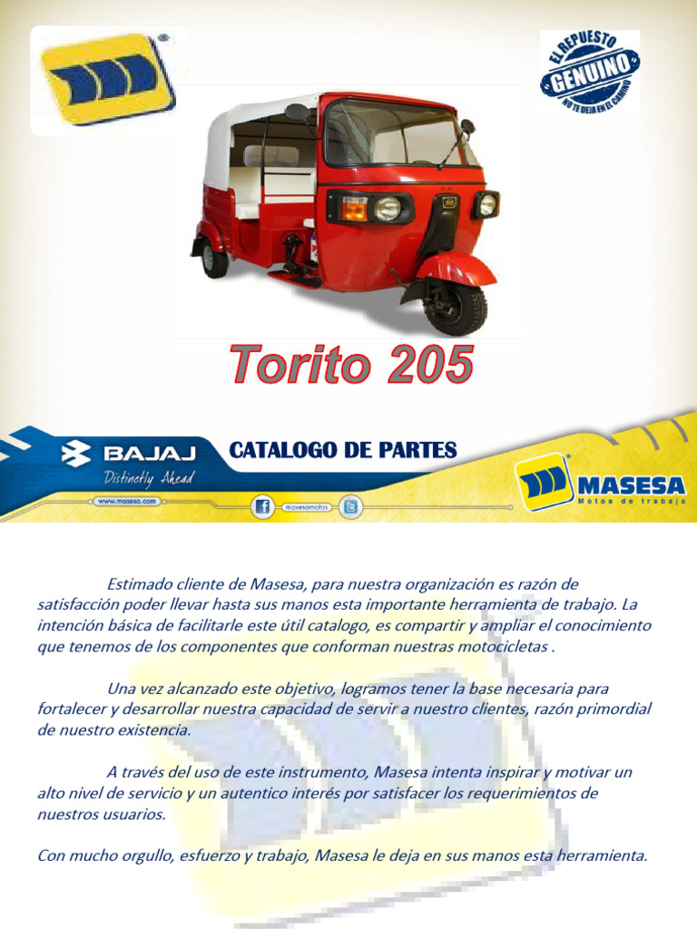 Torito 205 PDF | PDF | Embrague | Arandela (Hardware)