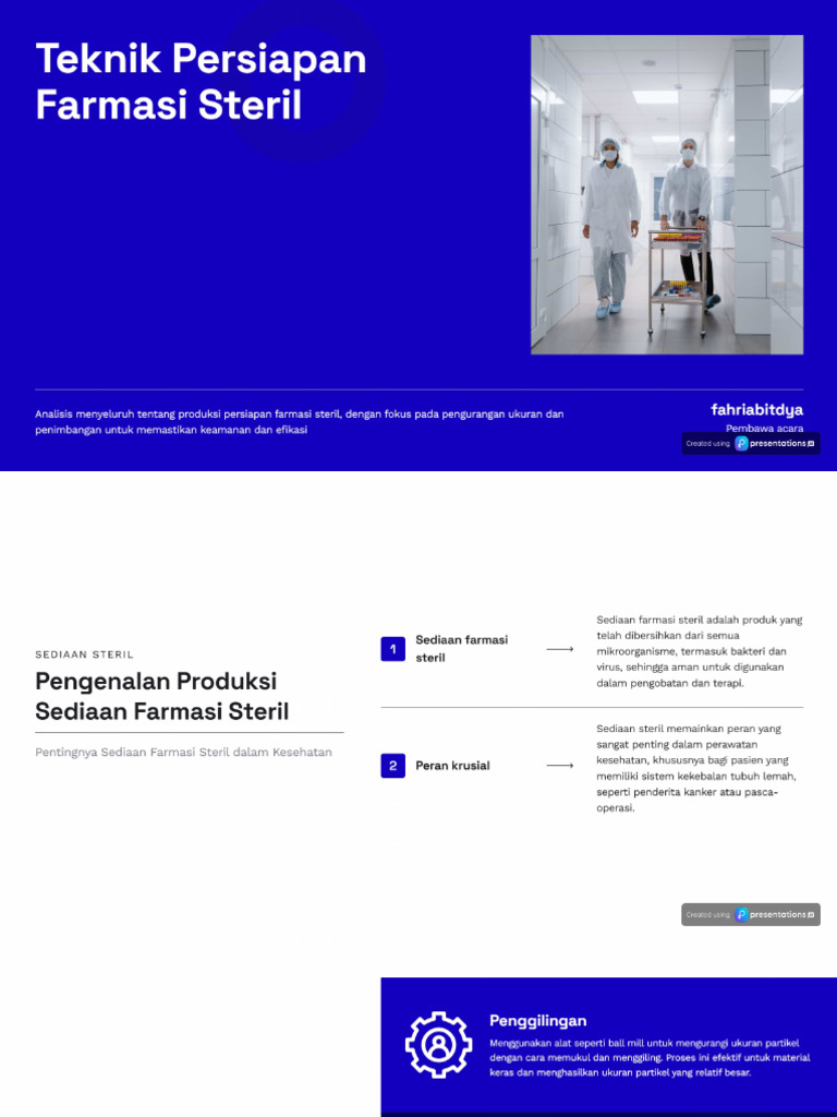 Produksi Sediaan Farmasi Steril | PDF