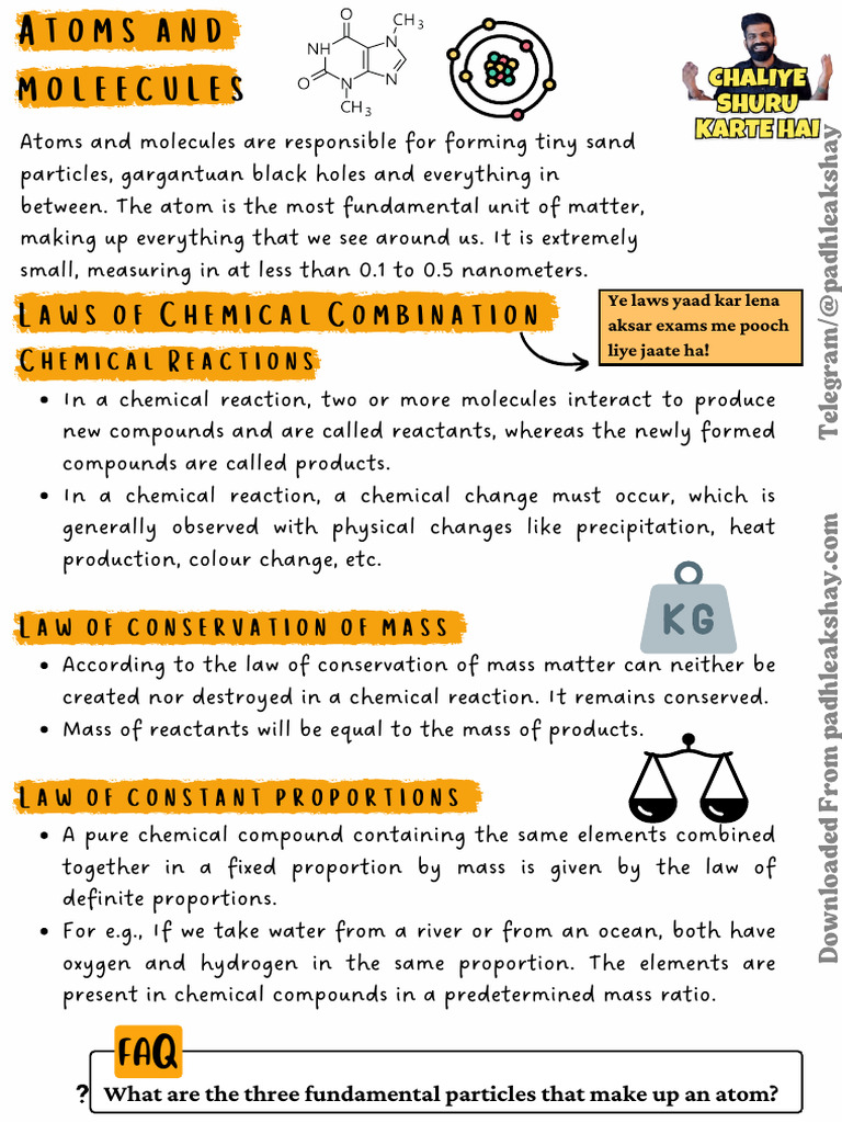 Atoms and Molecules | PDF | Ion | Chemical Compounds