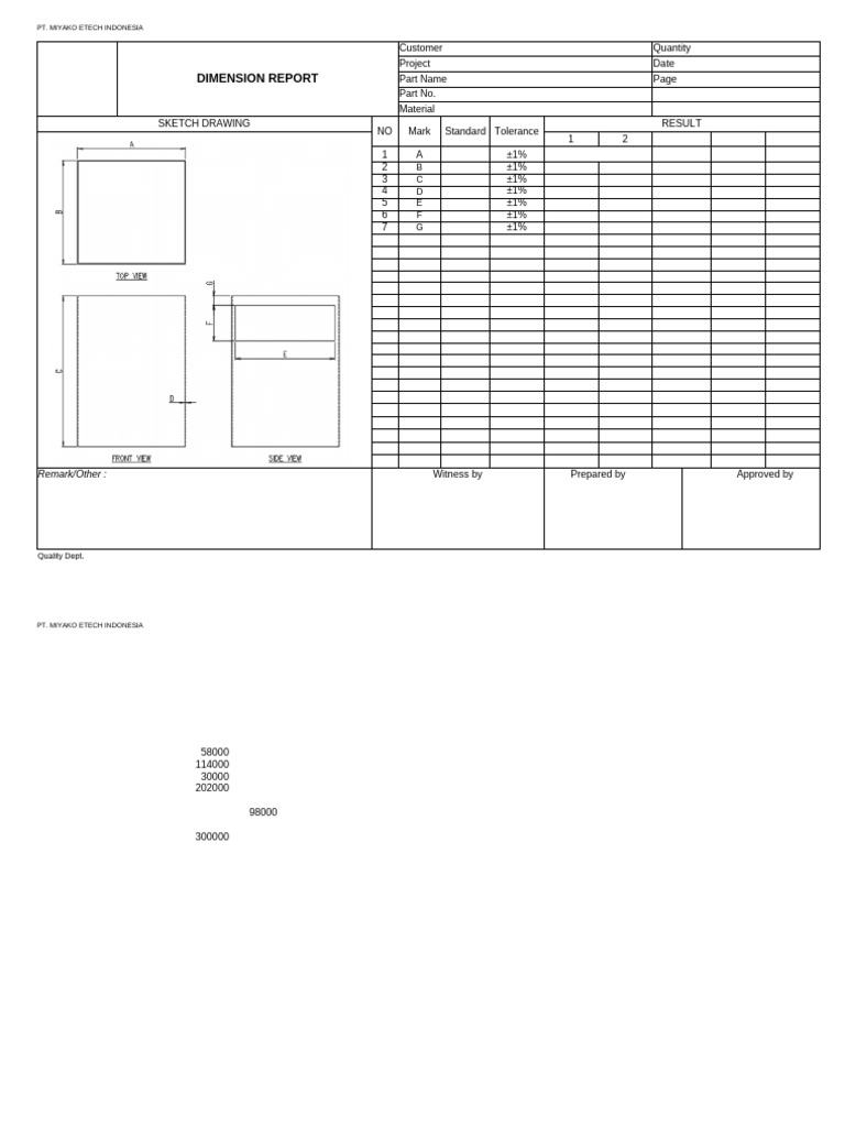 Engineering Dimension Report | PDF