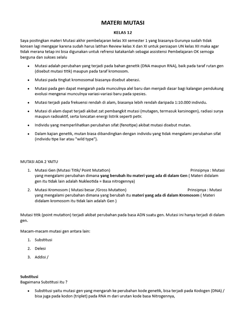 Materi Mutasi | PDF
