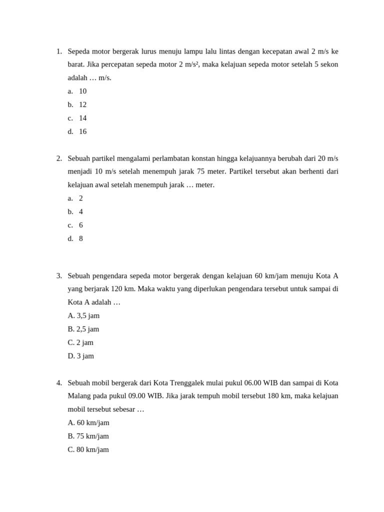 Latihan Soal Persiapan Ujian | PDF