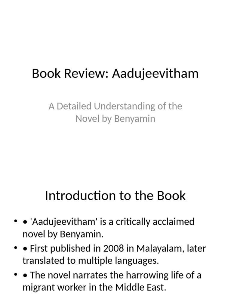 Aadujeevitham: A Book Review | PDF