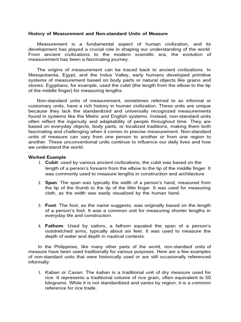 Philippine Non-Standard Measurement Units | PDF | Measurement | Weight