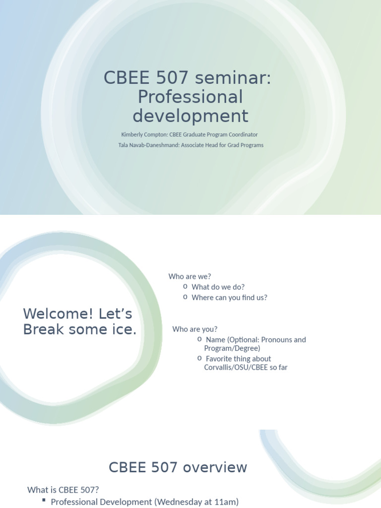 CBEE 507 Seminar Overview and Schedule | PDF | Chemistry | Engineering