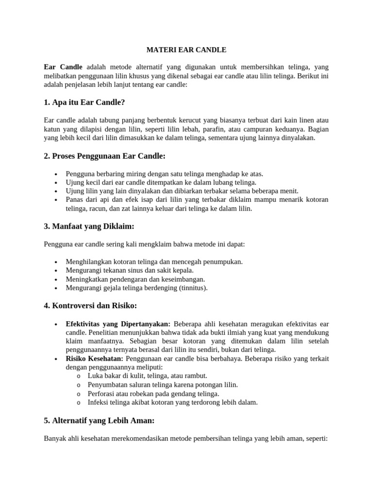 Materi Ear Candle | PDF