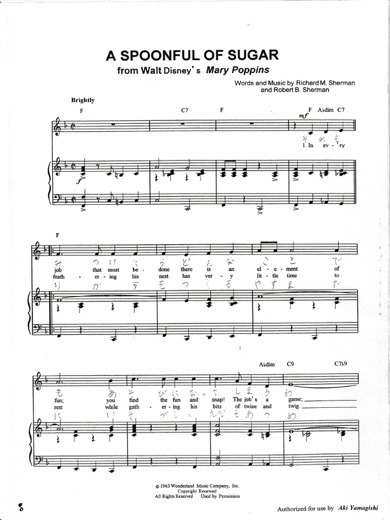 A Spoonful of Sugar/ Mary Poppins | PDF
