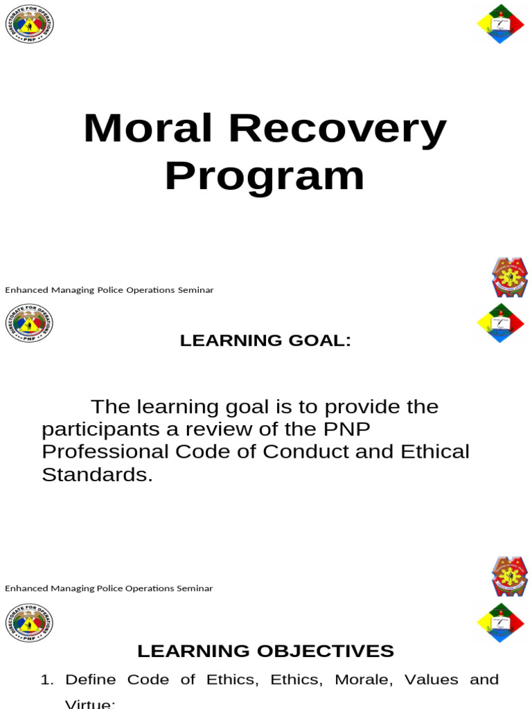 PNP Moral Recovery Program Overview | PDF | Integrity | Courage