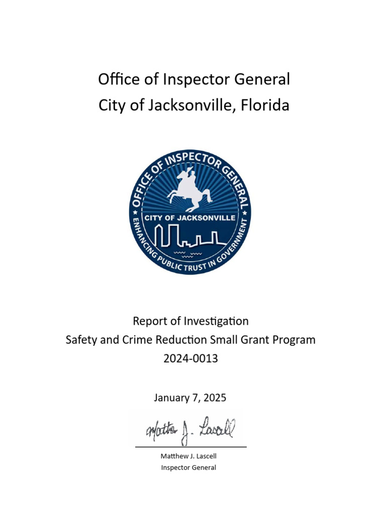 City of Jacksonville Office of Inspector General Report | PDF ...