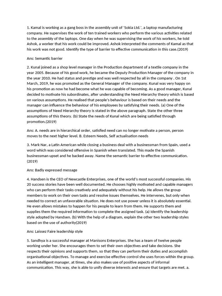 Case Study BST CH 7 | PDF | Leadership | Incentive