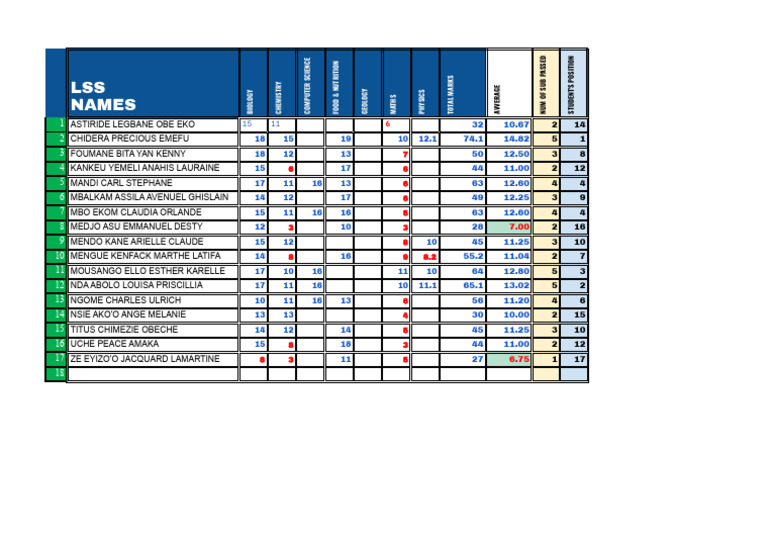 Marksheet Summary 1 - LSS | PDF