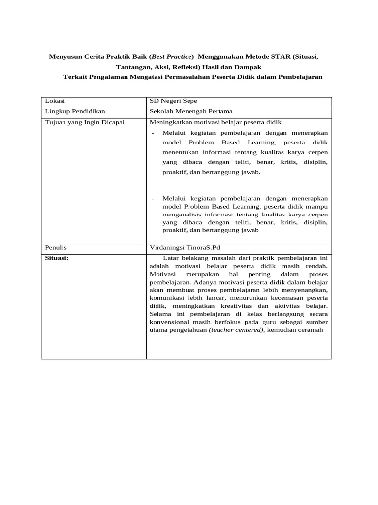 Cerita Praktik Virda | PDF