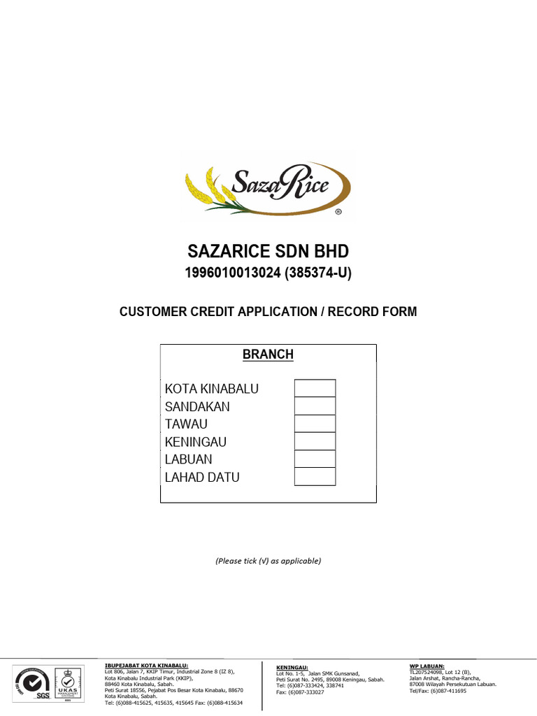 New Application Form | PDF | Guarantee | Indemnity