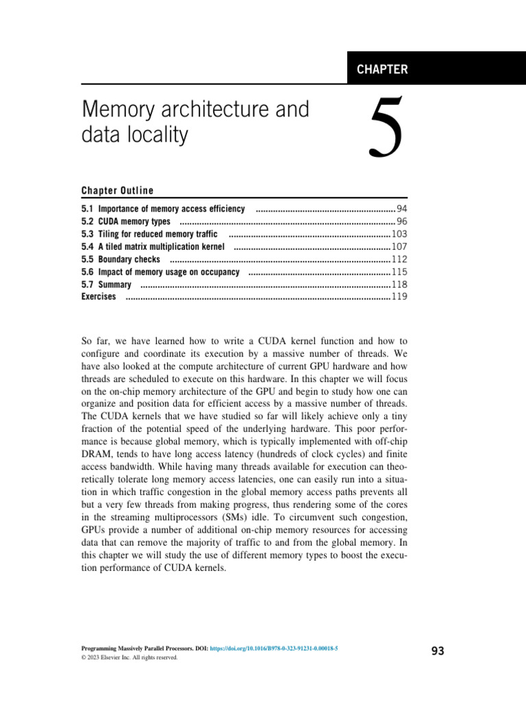 Chapter 5 Memory Architecture And Dat 2023 Programming Massively Parallel Pdf Central