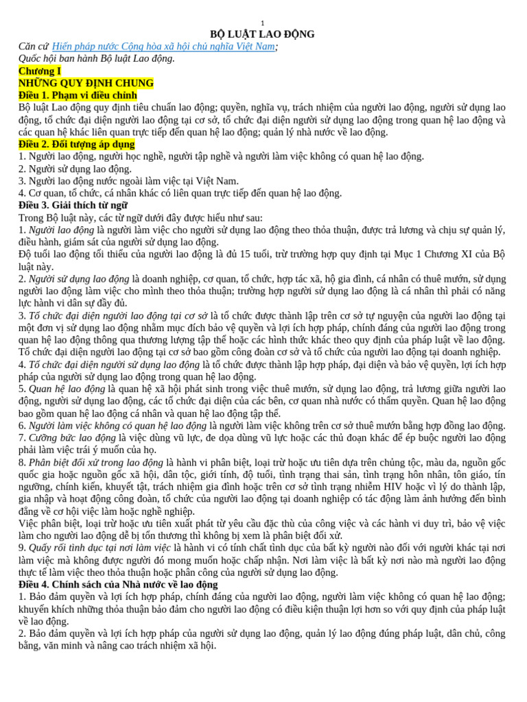 3bo Luat Lao Dong | PDF