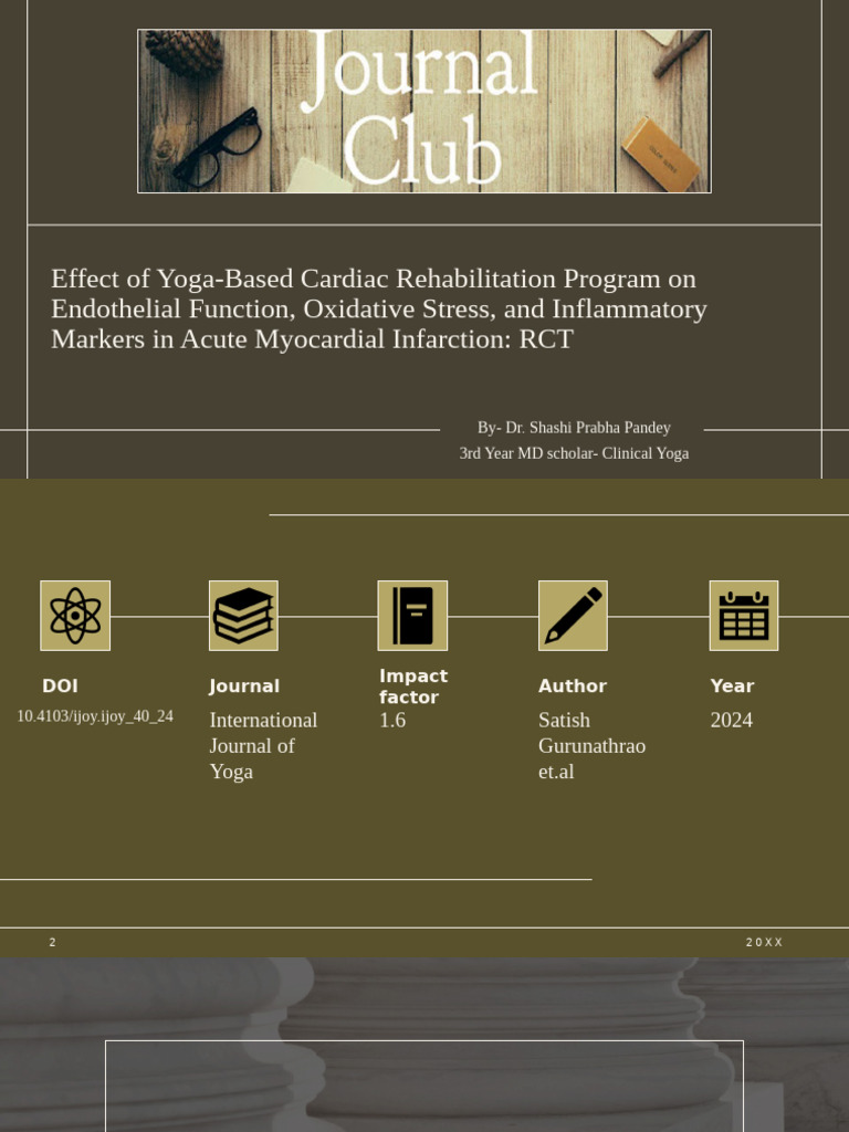 Journal Club Presentation On Yoga | PDF | Myocardial Infarction ...