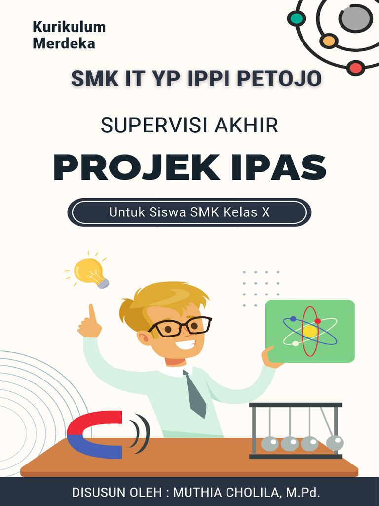 Modul Pembelajaran Fisika Sampul Buku Biru Putih Ilustratif | PDF