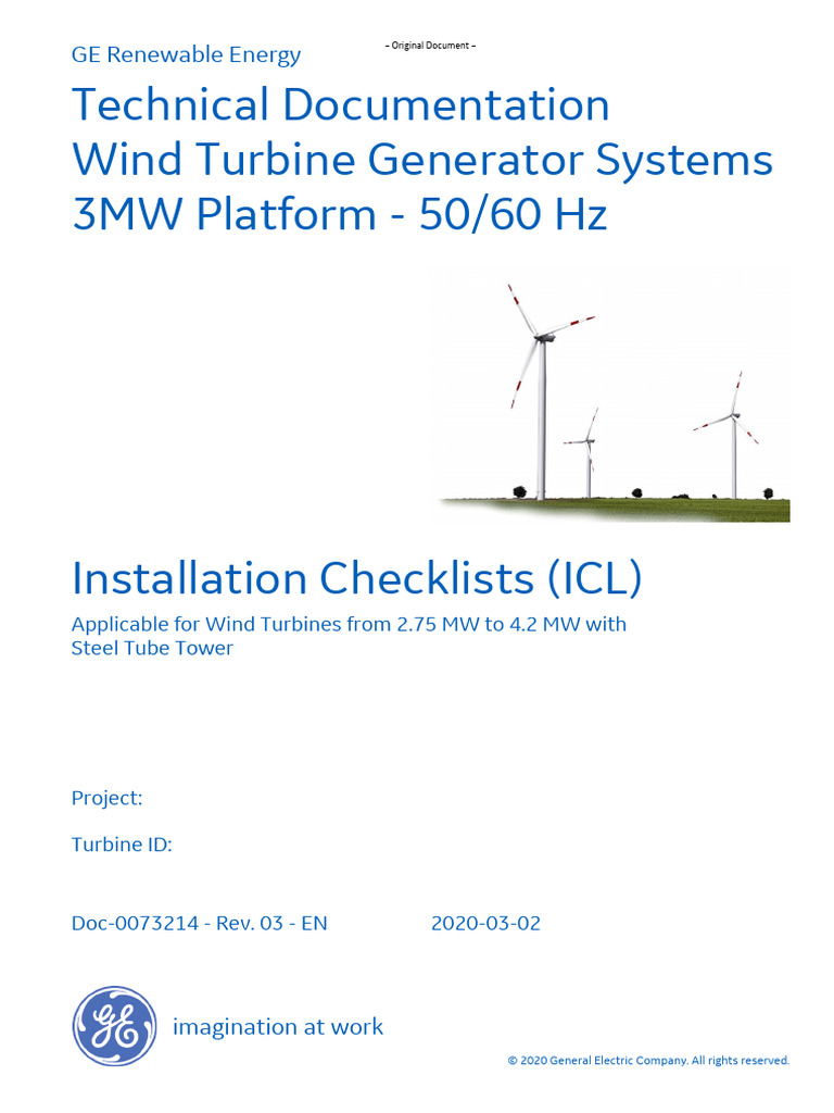 4.3_Installation_Checklists_3MW-xxHz_ICL_SteelTube_EN_Doc-0073214_r03 | PDF | General Electric ...