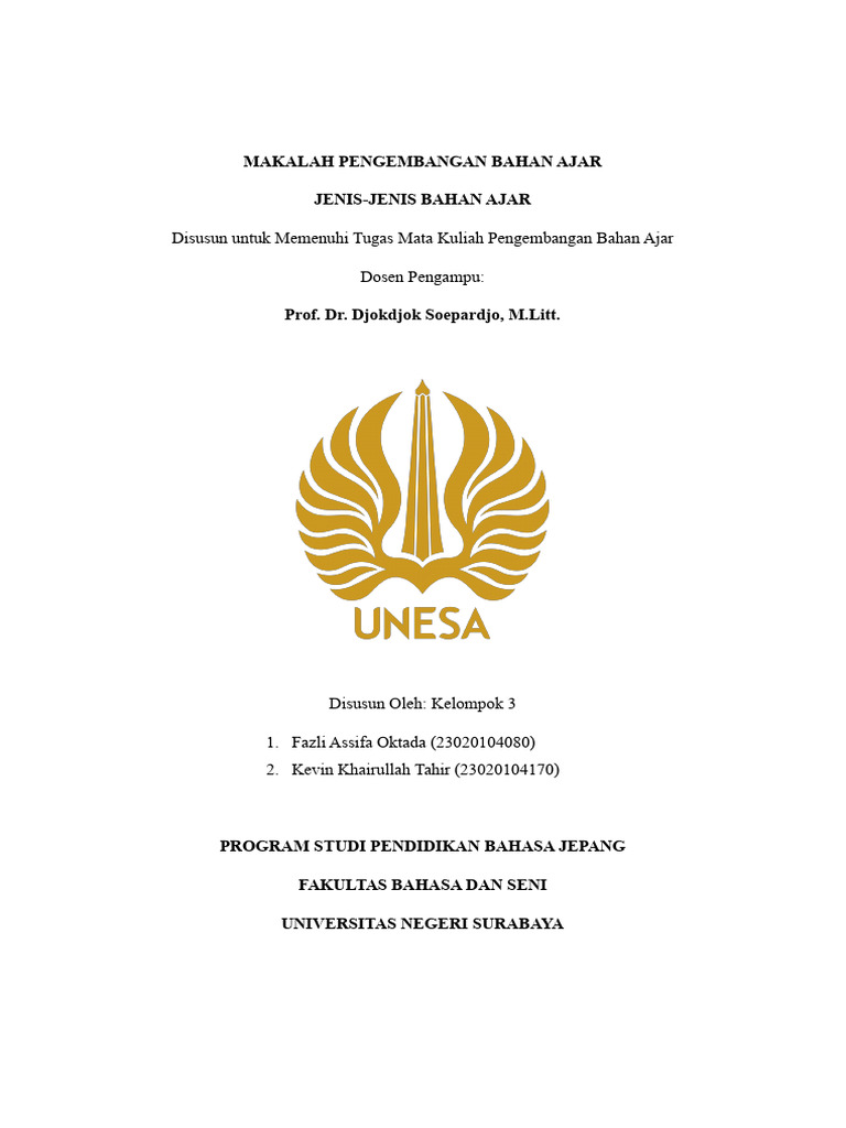 Makalah Pengembangan Bahan Ajar | PDF