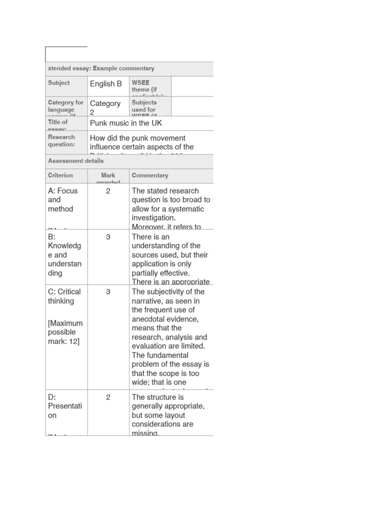 Language Acq EE Mark Scheme | PDF