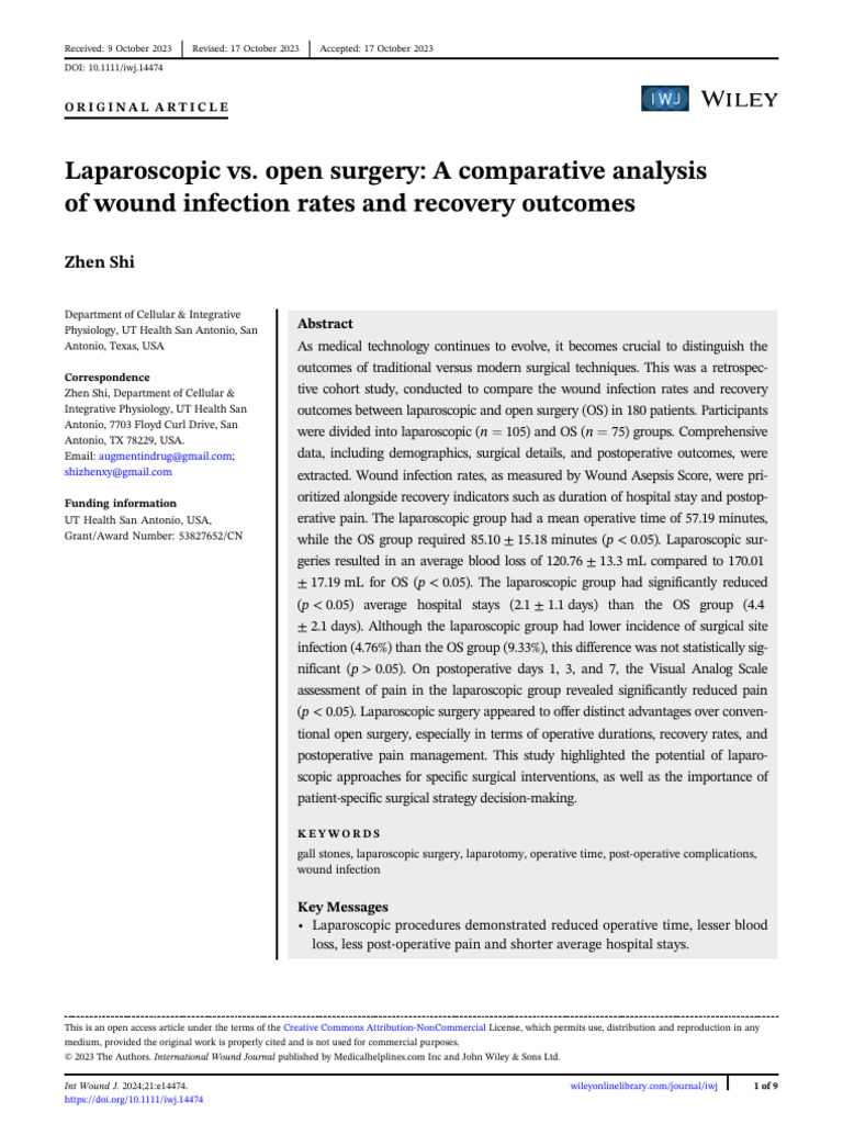 Lap vs open 1 | PDF | Surgery | Thrombosis