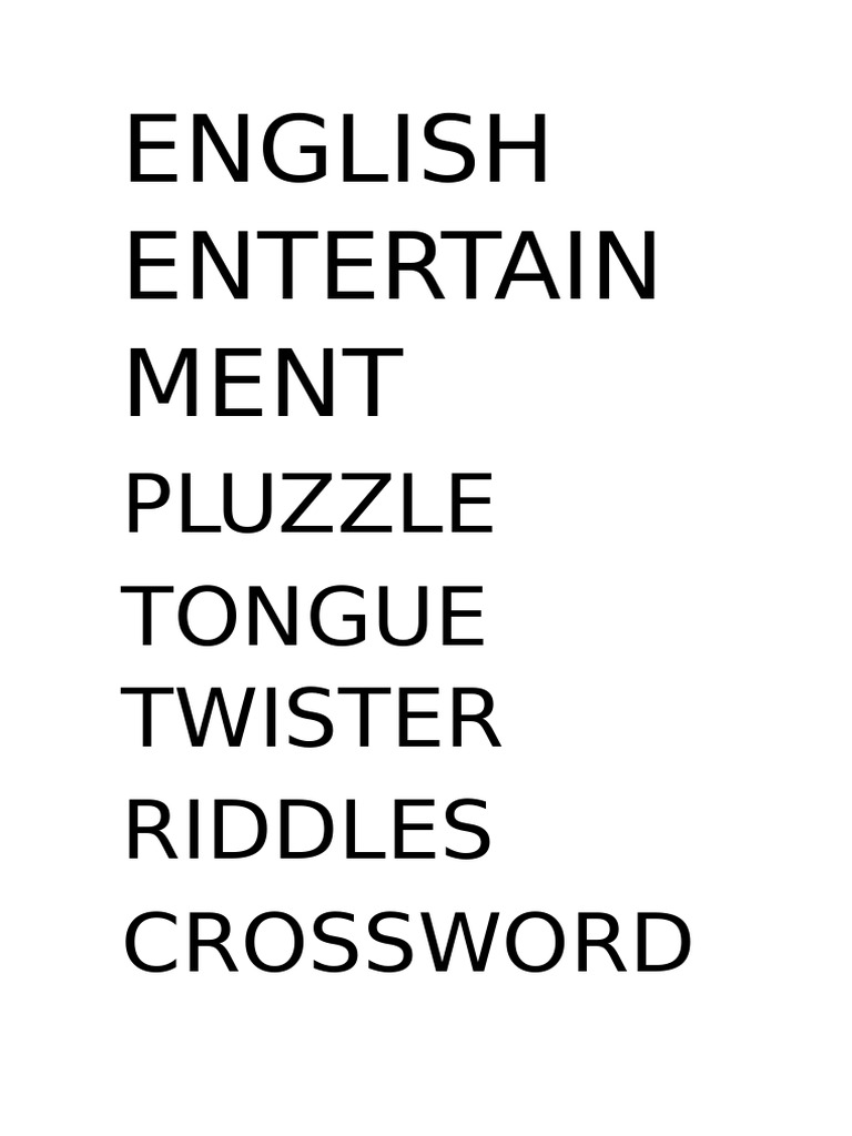 English Entertainment | PDF