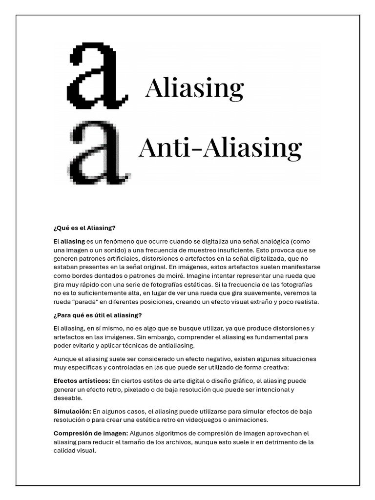 Aliasing y Antialiasing | PDF | Procesamiento de señales digitales | Procesamiento de imágenes