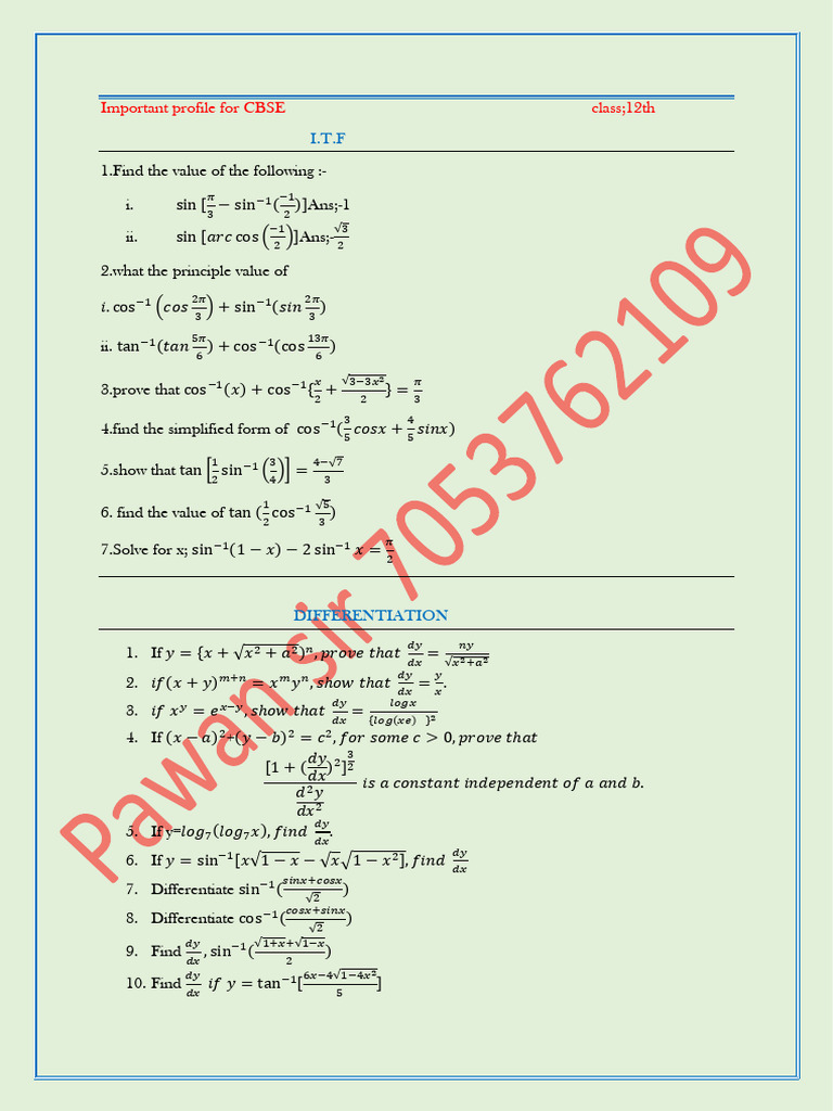 Important Profile for CBSE Class | PDF | Euclidean Vector | Angle